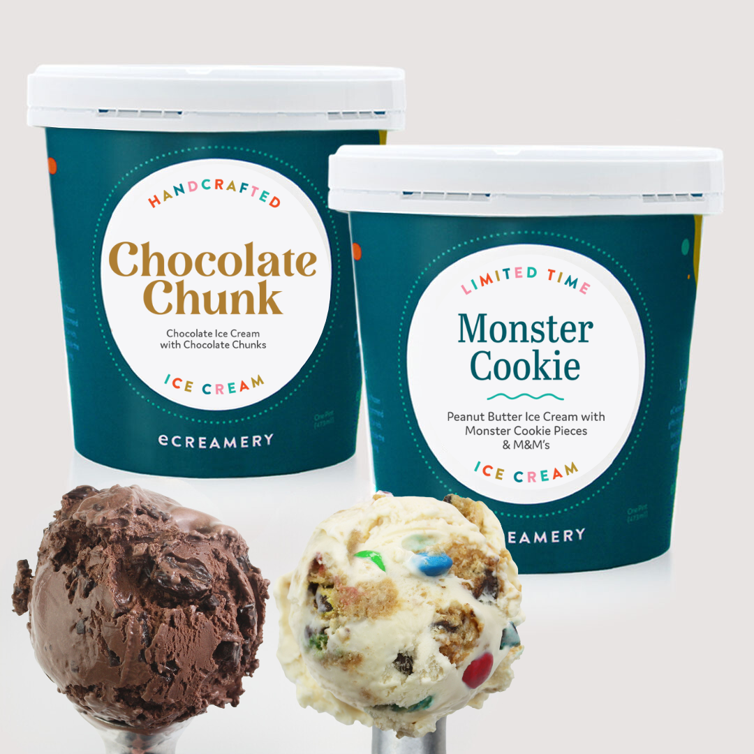 Bonus - 2 pint Chocolate Chunk & Monster Cookie – eCreamery