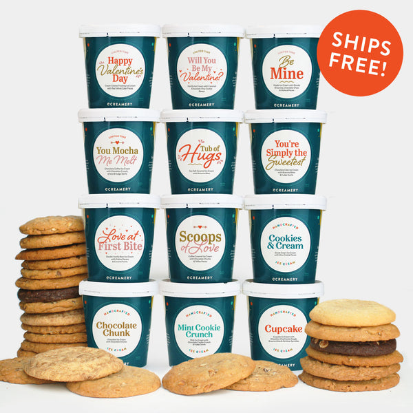 Valentine's Day Ice Cream & Cookie Gifts with guaranteed frozen ...